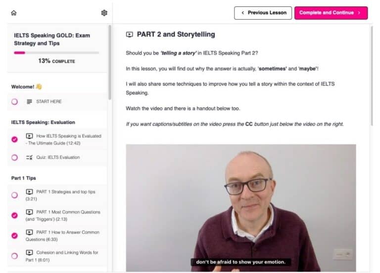 IELTS Speaking GOLD Online Course - Keith Speaking Academy